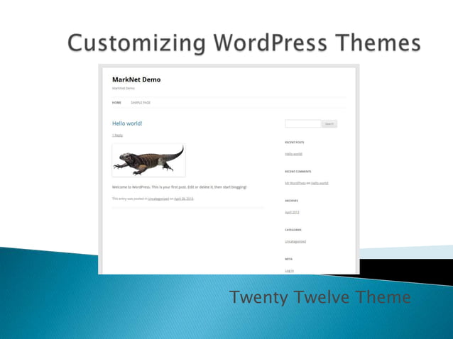 Customizing Wordpress Themes Ppt