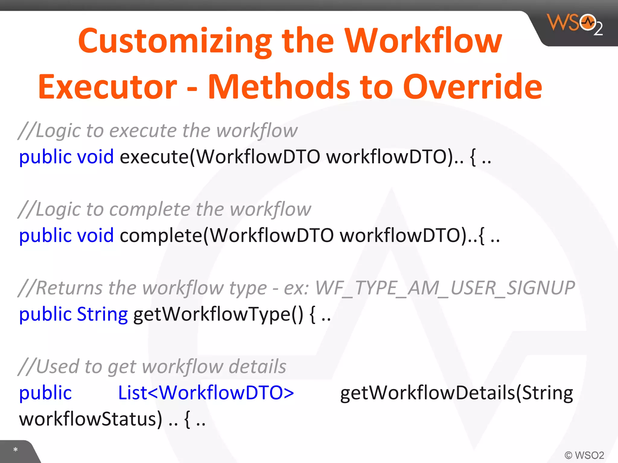 Customizing workflows in WSO2 API Manager | PDF