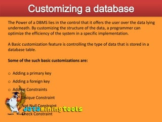 MS Sql Server: Customizing Your Data Base Design | PPT
