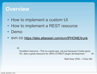 AtlasCamp 2010: Implementing a custom JIRA UI using plugins 2.0 - Andreas Knecht | PDF | Web ...
