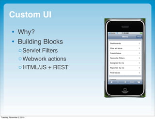 AtlasCamp 2010: Implementing a custom JIRA UI using plugins 2.0 - Andreas Knecht | PDF | Web ...