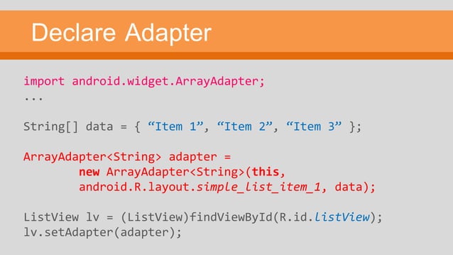 ListView and Custom ListView on Android Development [Thai] | PPTX