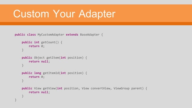 ListView and Custom ListView on Android Development [Thai] | PPTX