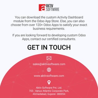 Custom Odoo activity dashboard | PDF | Computer Software and Applications | Computing