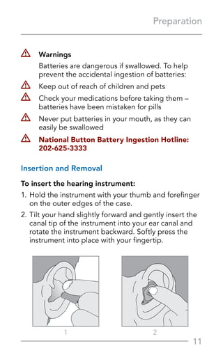 Custom hearing aid operations manual | PDF