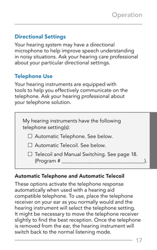 Custom hearing aid operations manual | PDF