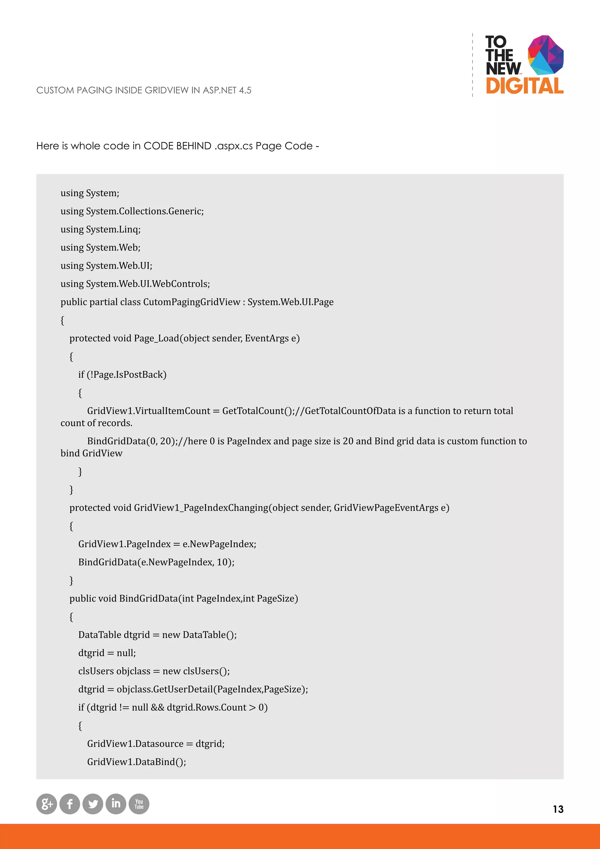 Custom Paging with GridView | PDF