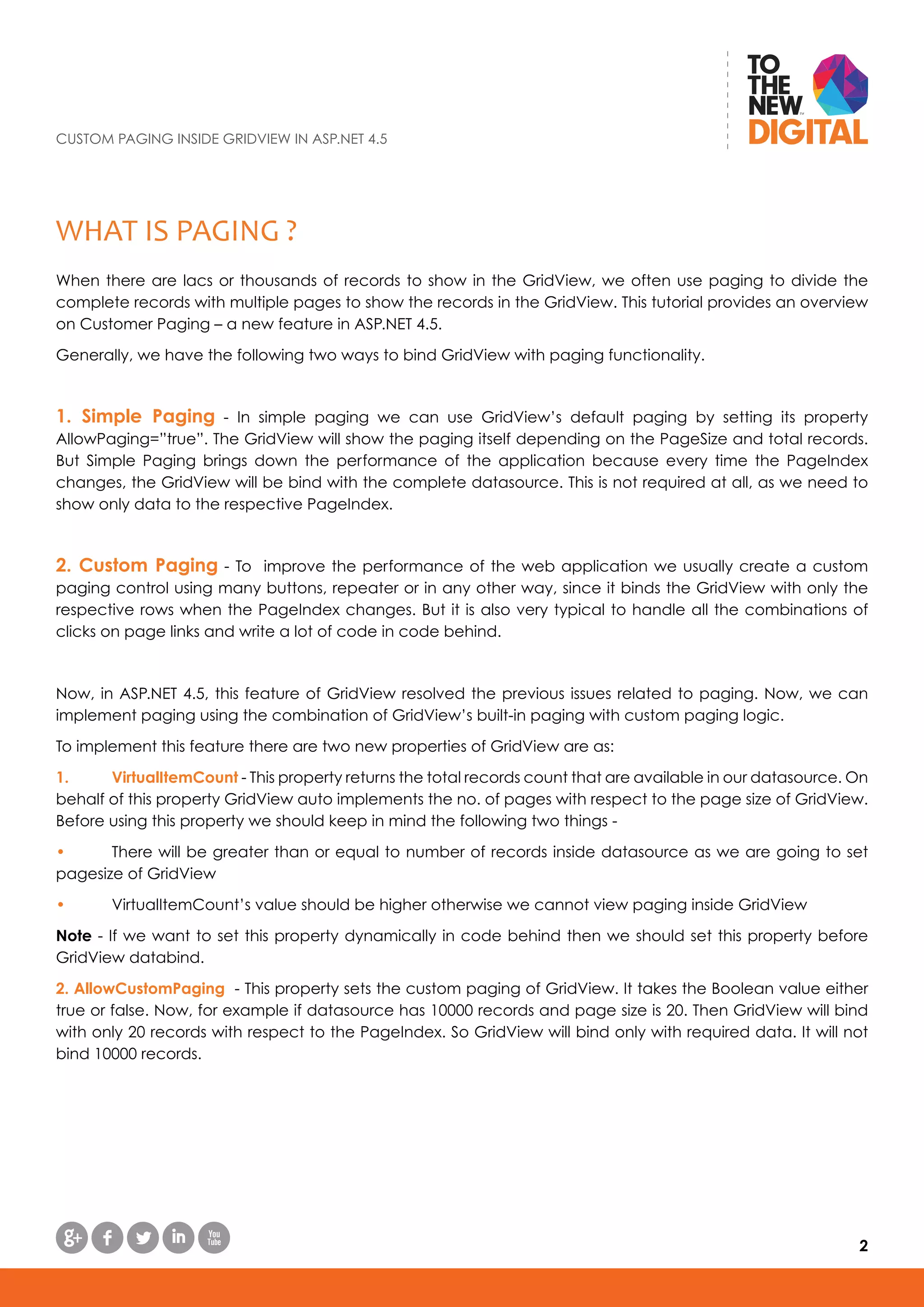 Custom Paging with GridView | PDF