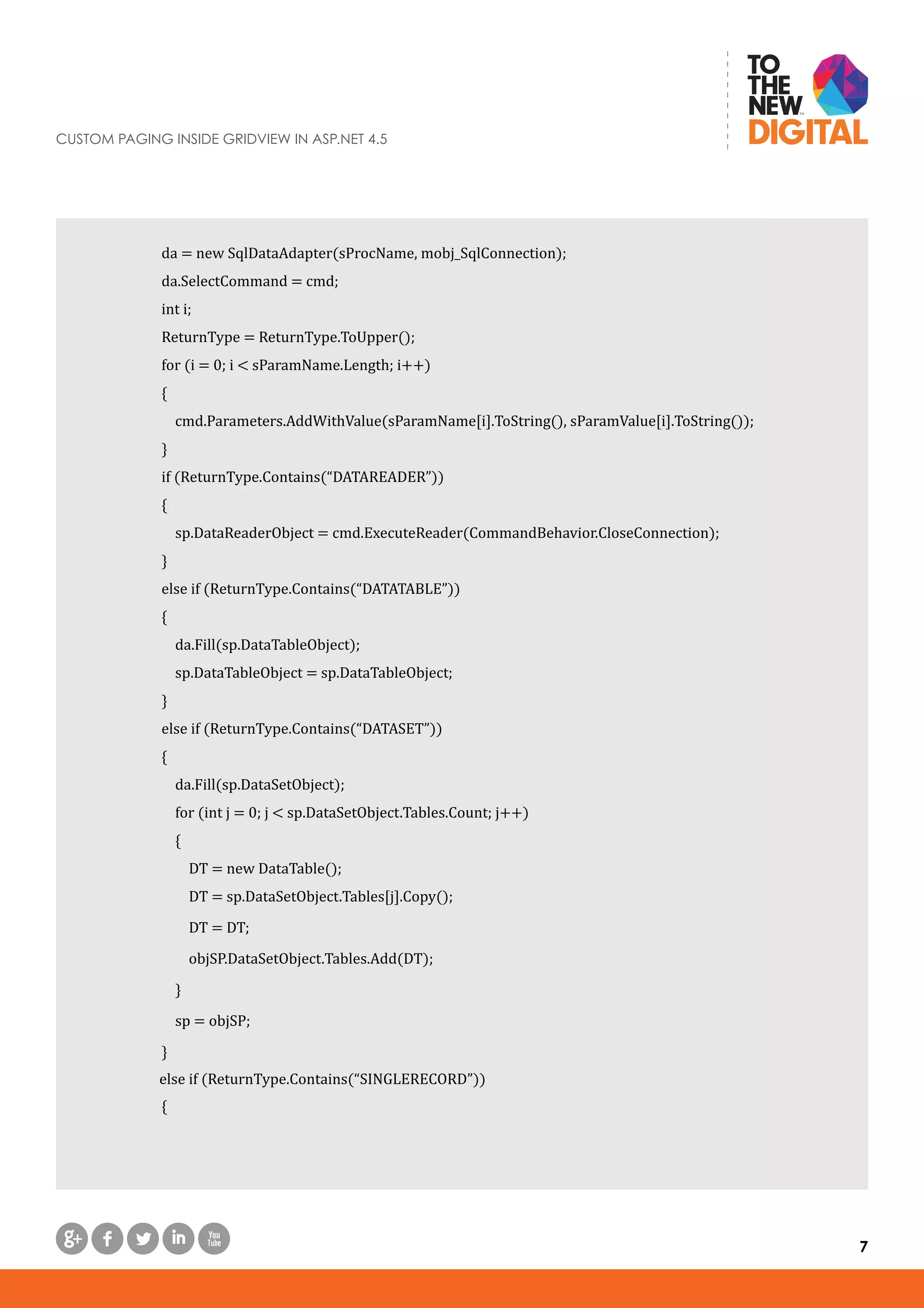 Custom Paging with GridView | PDF