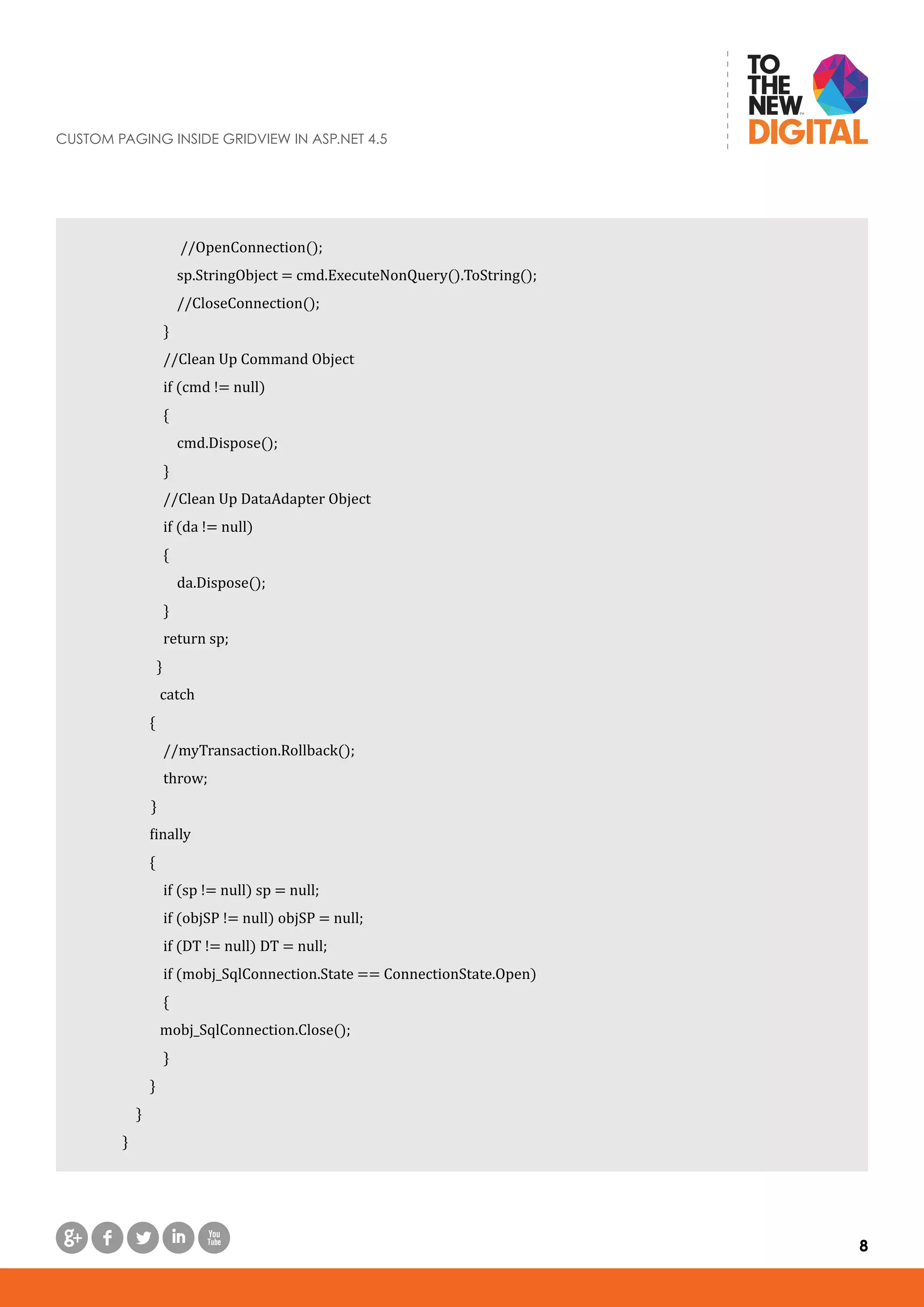 Custom Paging with GridView | PDF