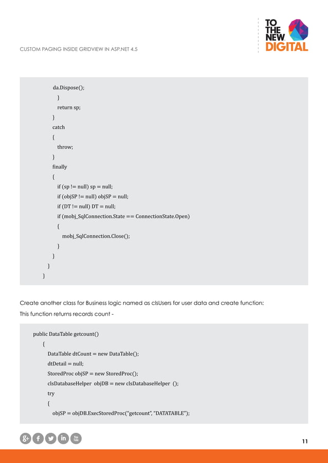 Custom Paging with GridView | PDF
