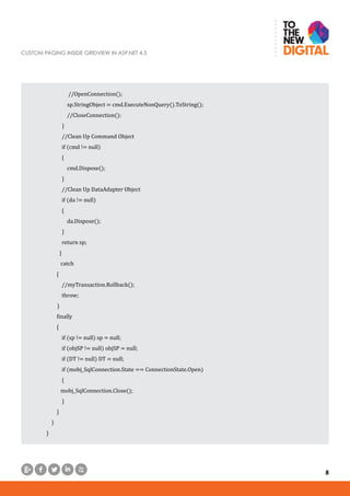 Custom Paging with GridView | PDF
