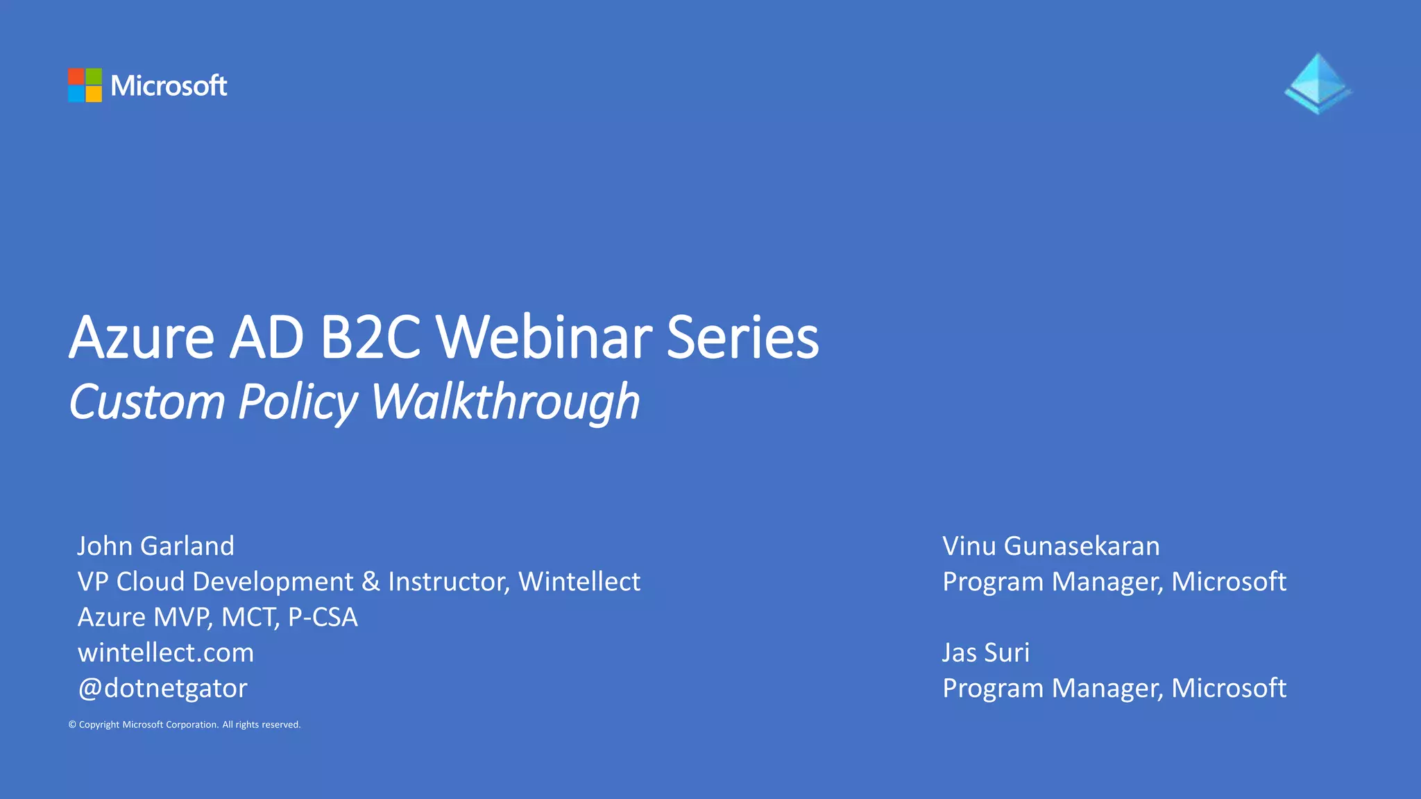 Azure Ad B2c Webinar Series Custom Policies Part 2 Policy Walkthrough Ppt