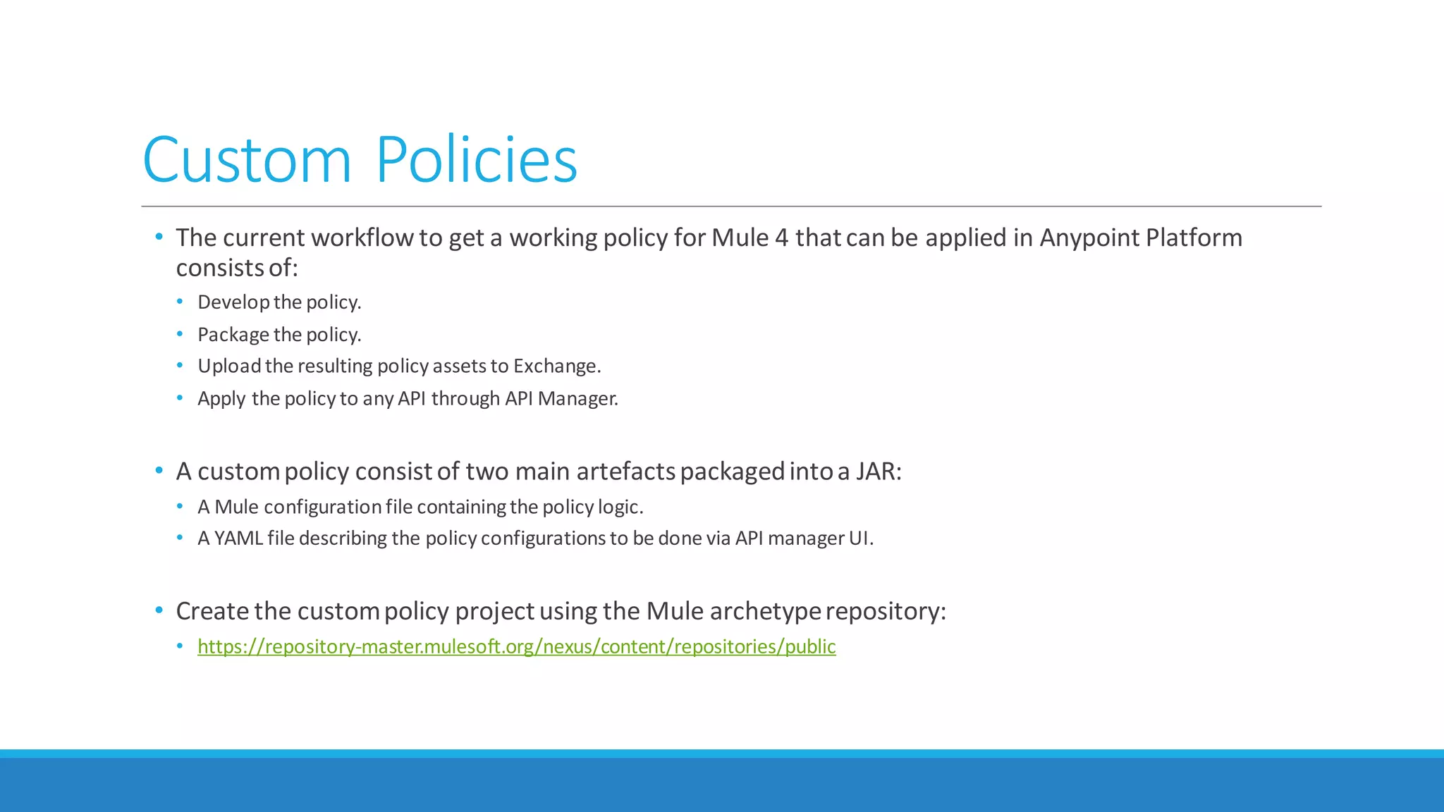 Custom policies in mule 4 and a circuit breaker example | PDF
