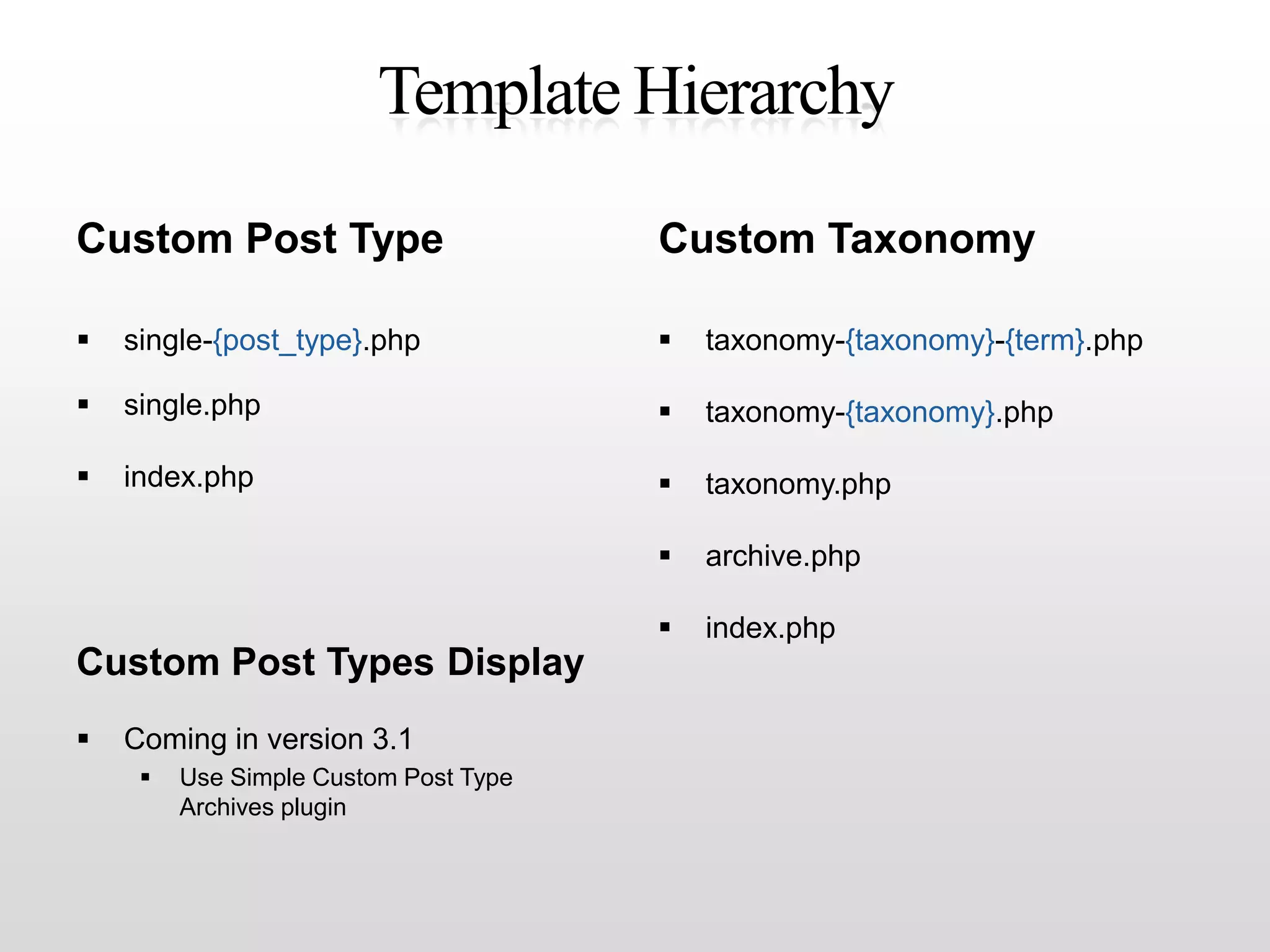 Custom Post Types and Taxonomies | PPT