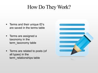 Custom Post Types and Taxonomies | PPTX