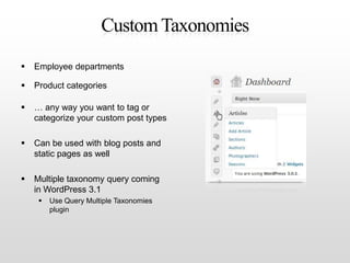 Custom Post Types and Taxonomies | PPT