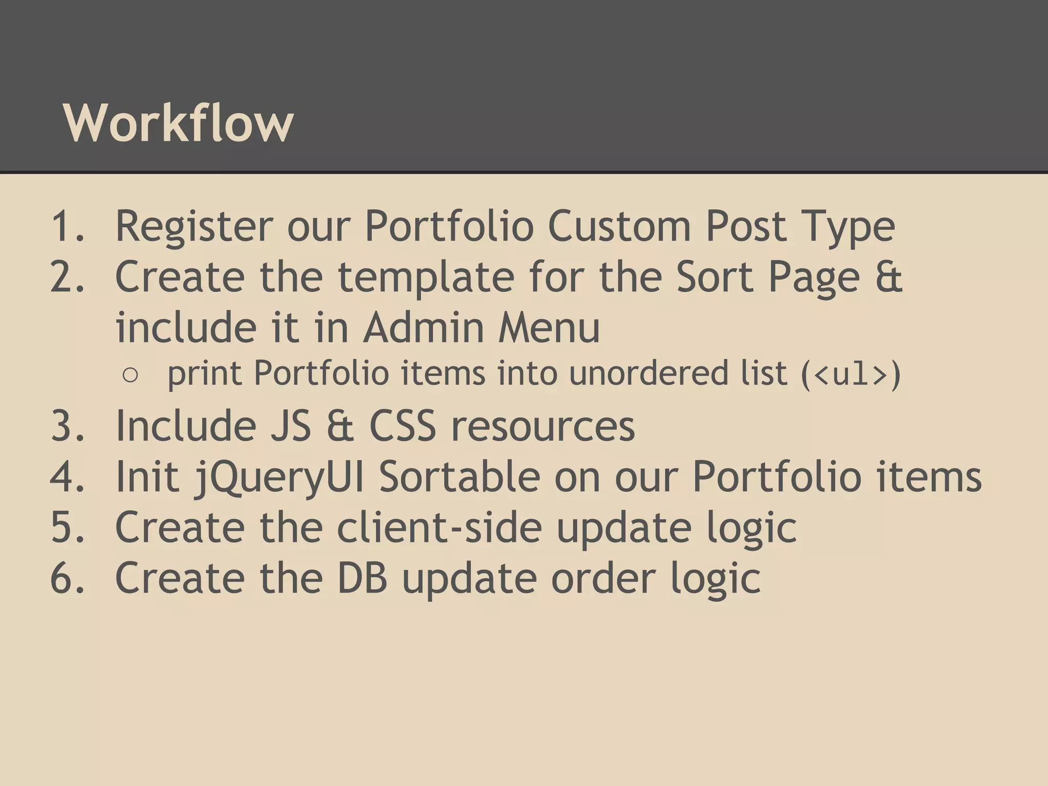 Creating a simple Custom Post Type sort UI | PDF