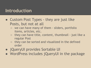 Creating a simple Custom Post Type sort UI | PDF