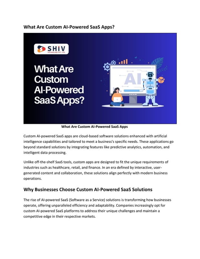 Custom SaaS App Development with AI Integration | PDF
