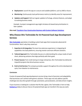 Custom SaaS App Development with AI Integration | PDF