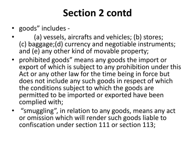 Customs act 1962 | PPTX | Law