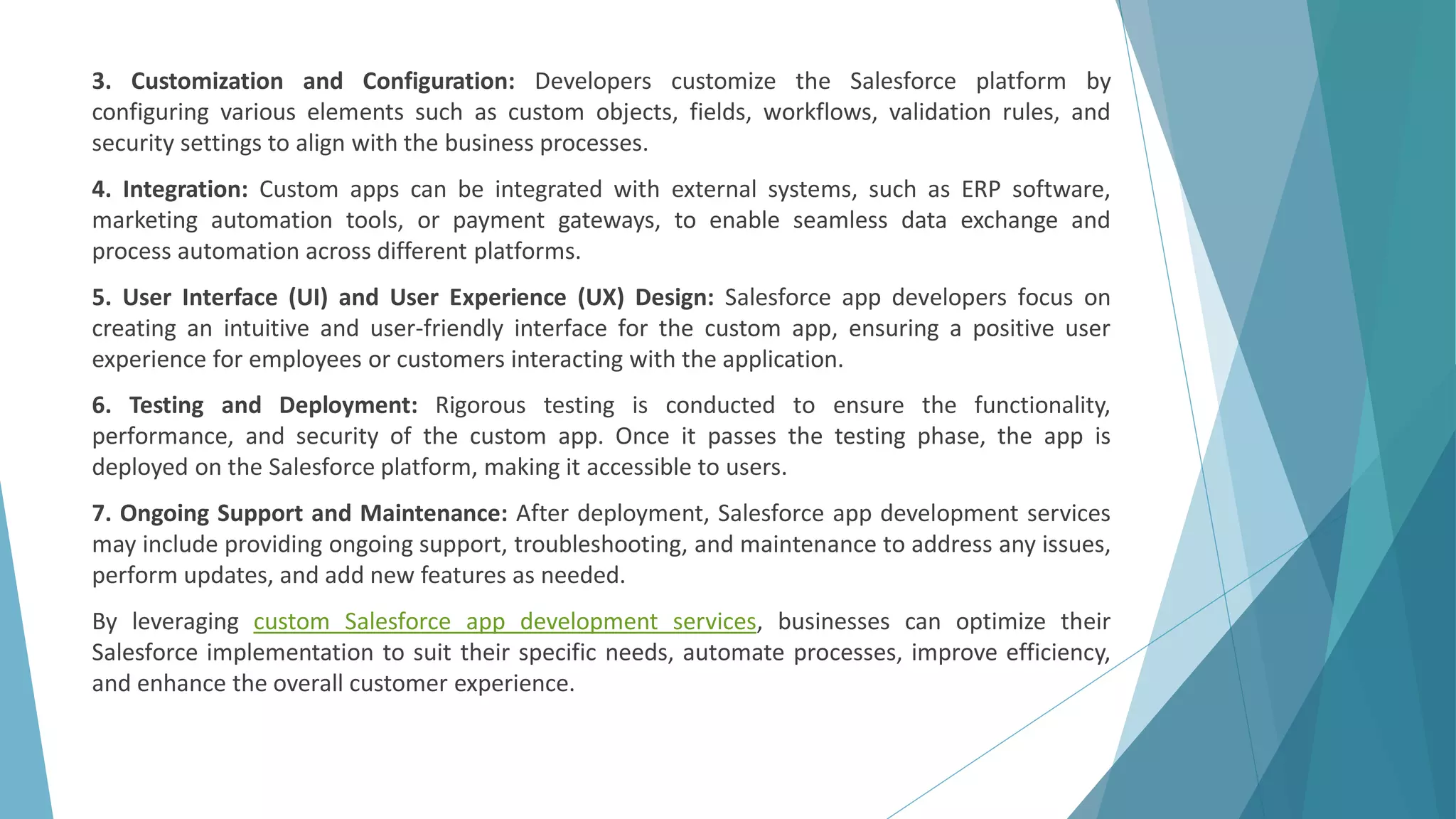 Custom Salesforce App Development Services Ppt