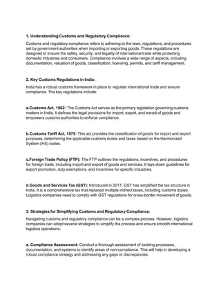Customs and Regulatory Compliance_ Simplifying International Logistics ...
