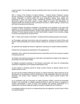 Customs broker law ra.9280
