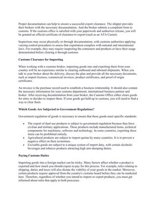 Customs Clearance - The Must Knows.docx