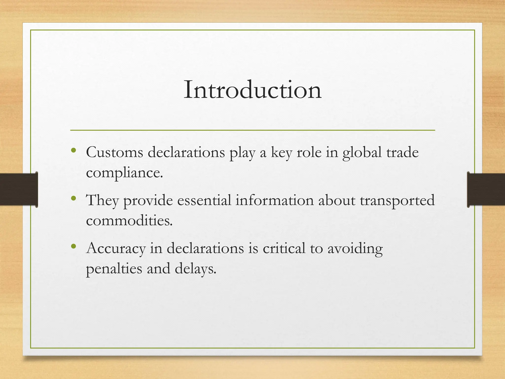 The Evolution of UK Customs Declarations' | PPTX