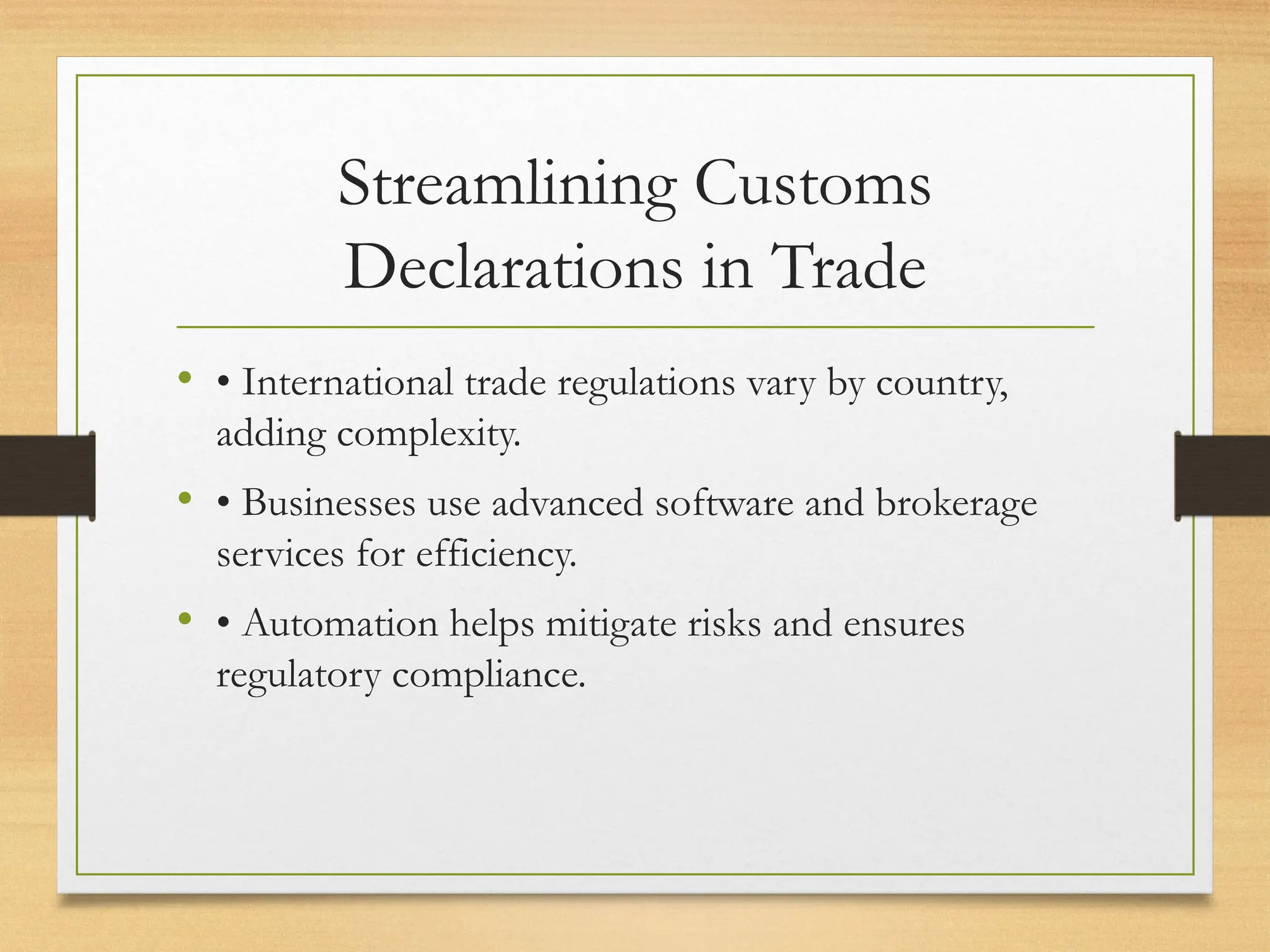 The Evolution of UK Customs Declarations' | PPTX