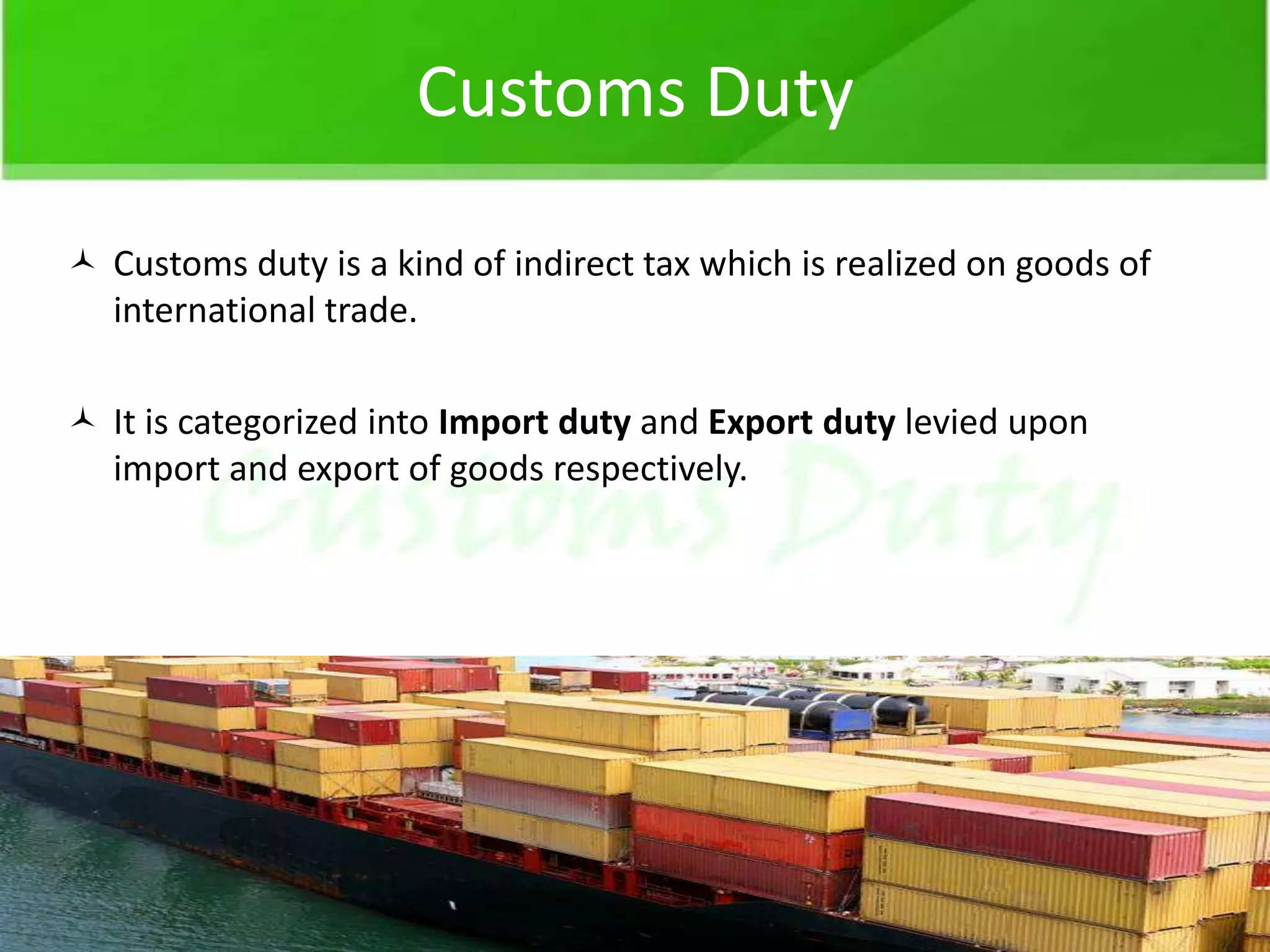Customs duty in pakistan | PPTX