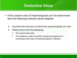 Customs duty in pakistan | PPTX