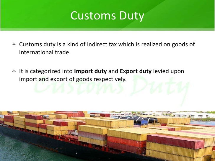 Customs duty in pakistan