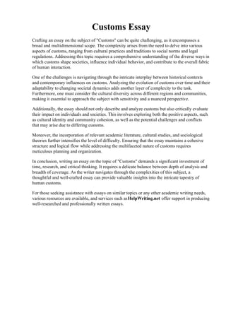 Customs Essay.pdf
