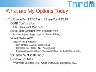 Custom Development in SharePoint – What are my options now? | PPTX