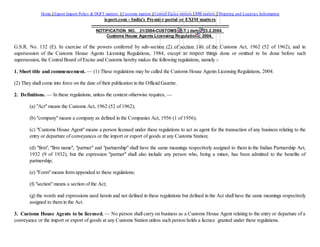 Customs house agents licensing regulations, 2004 | PDF