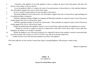 Customs house agents licensing regulations, 2004 | PDF