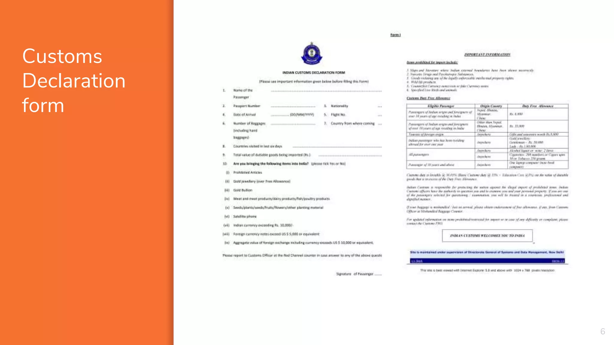 Customs & Immigration | PPTX