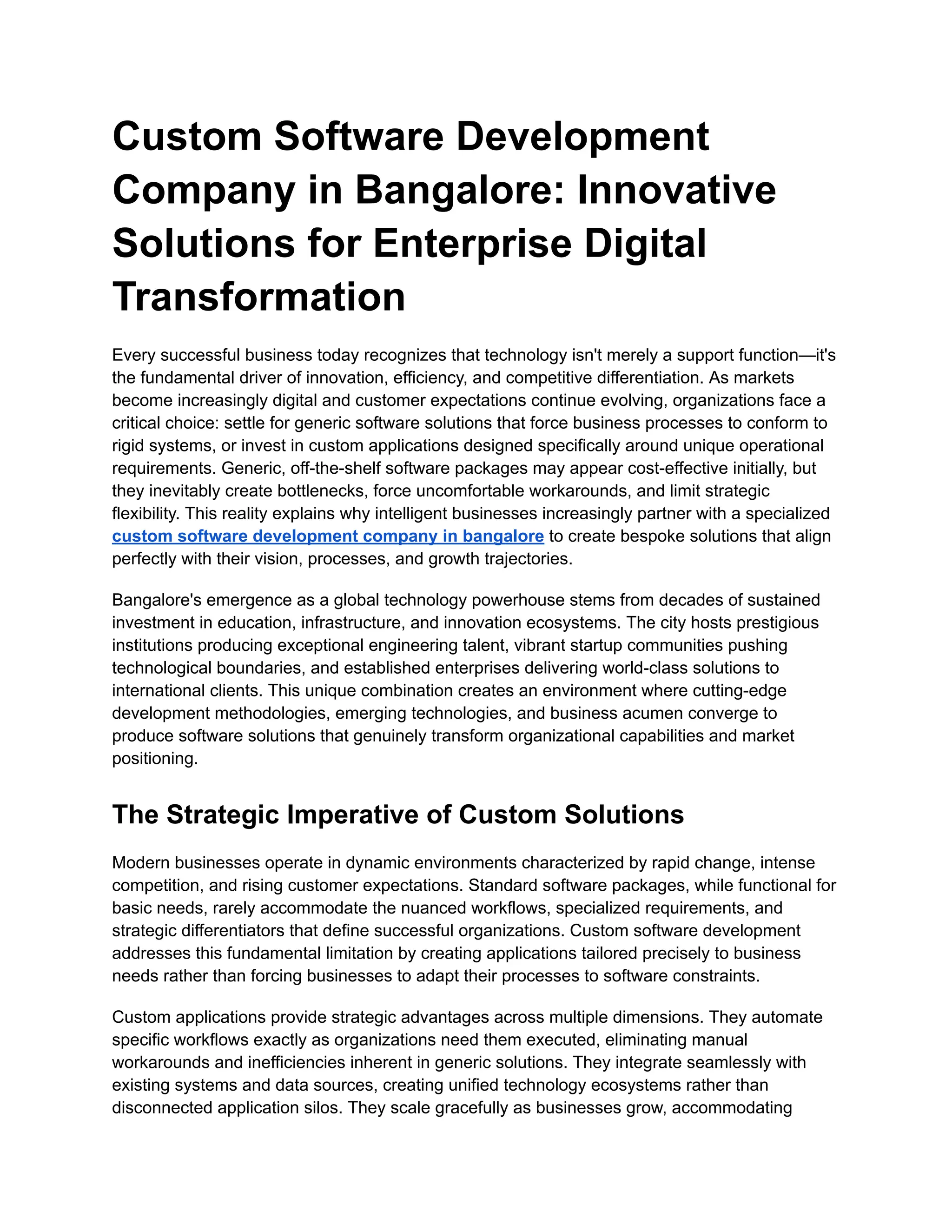 Custom Software Development Company in Bangalore_ Innovative Solutions ...