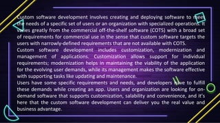 CUSTOM SOFTWARE DEVELOPMENT TRENDS AND METHODOLOGIES | PPT