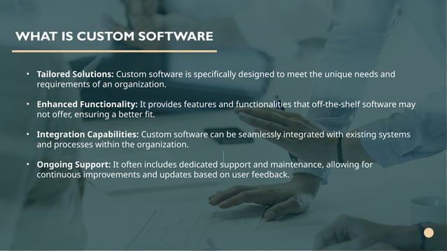 CUSTOM SOFTWARE VS OFF-THE-SHELF SOLUTIONS.pptx | Free Download