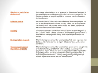 Customs procedure In India | PPTX