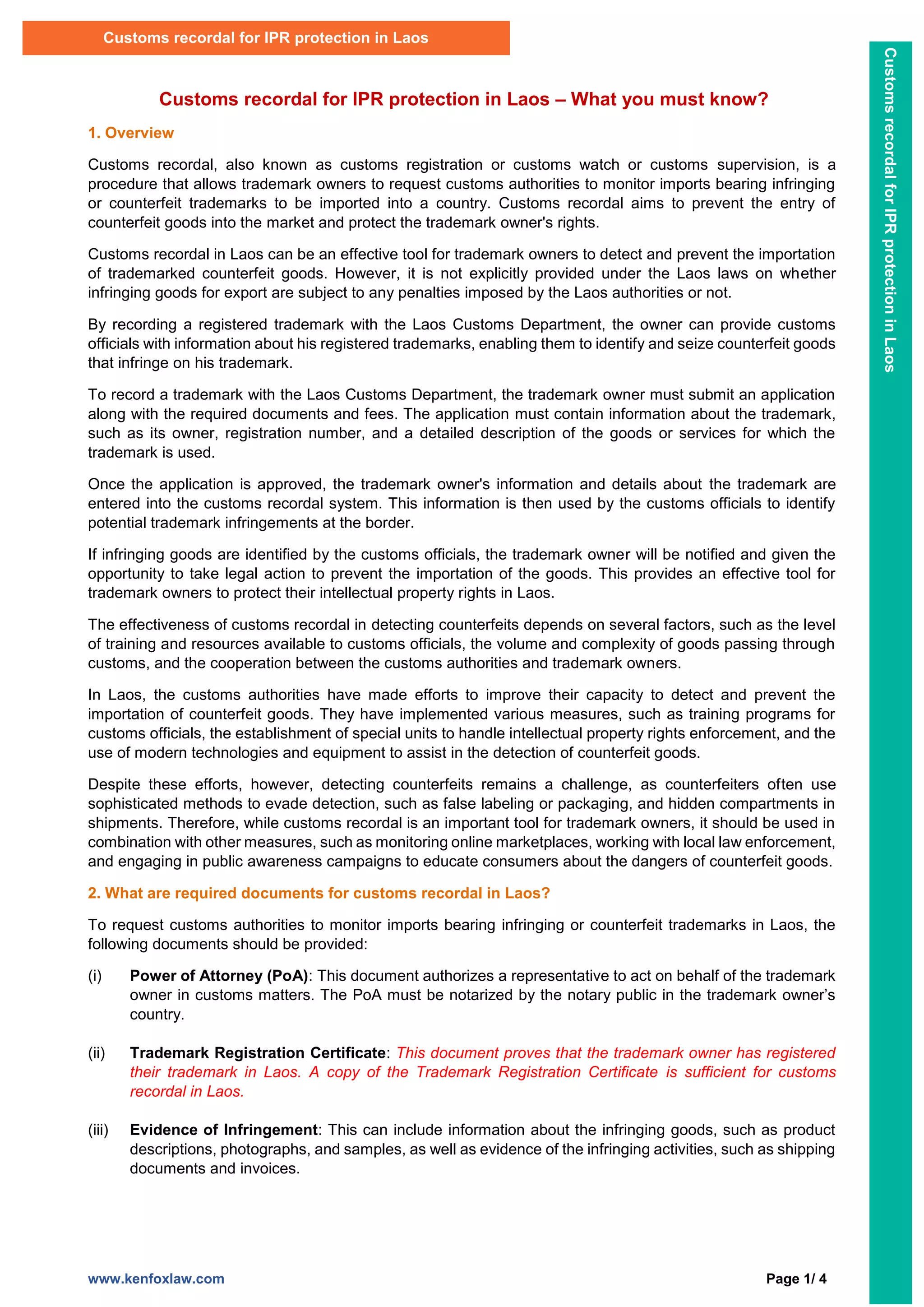 Customs recordal for IPR protection in Laos – What you must know .pdf