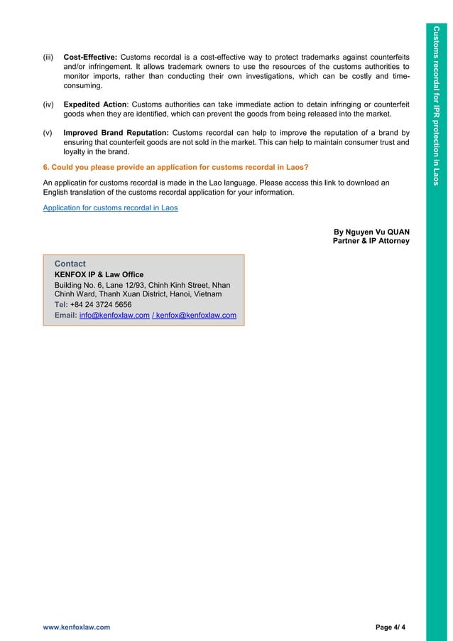 Customs recordal for IPR protection in Laos – What you must know .pdf ...