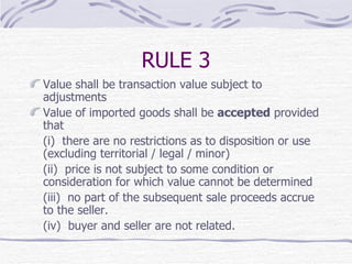 Customs Valuation PPT - Mr Vaitheeswaran | PPT