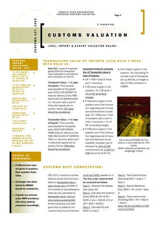 Customs valuation basics | PDF