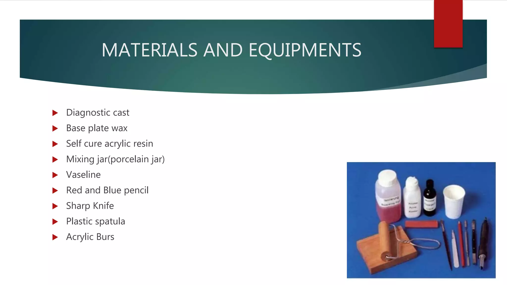 Custom tray fabrication and materials in complete denture | PPTX