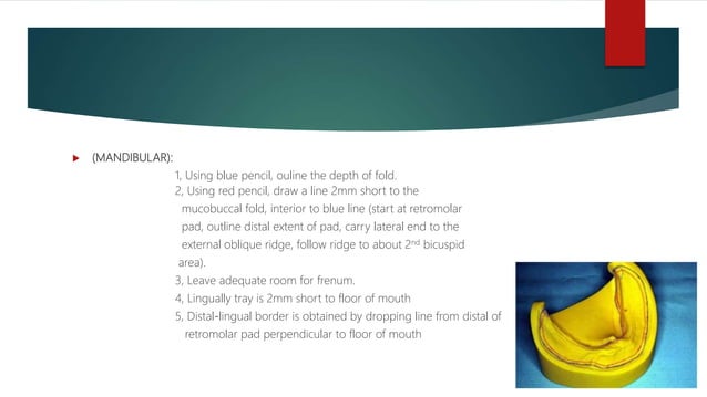 Custom tray fabrication and materials in complete denture | PPTX